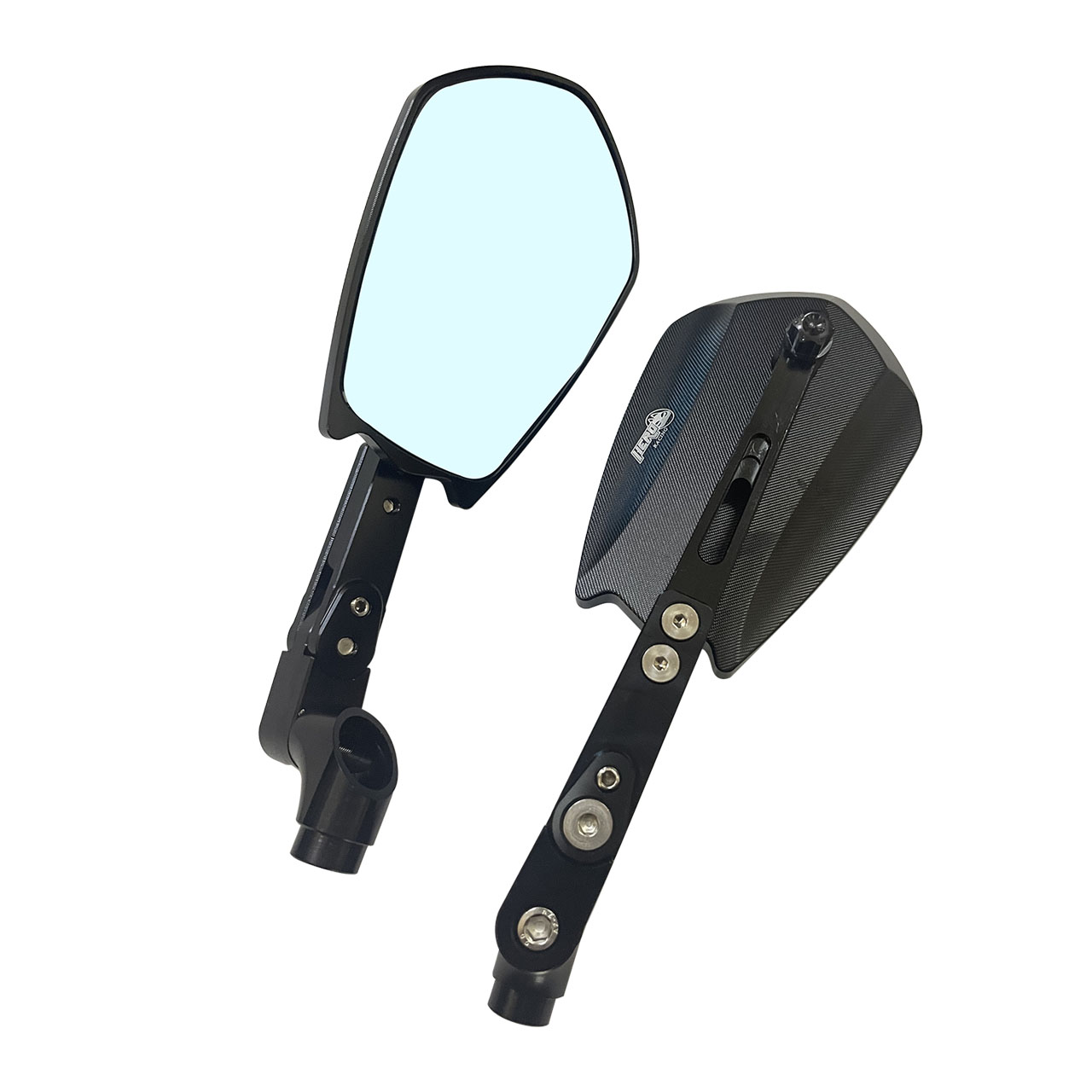 Motorcycle Side Mirror Full CNC Adjustable Blue Lens Universal | Shopee ...