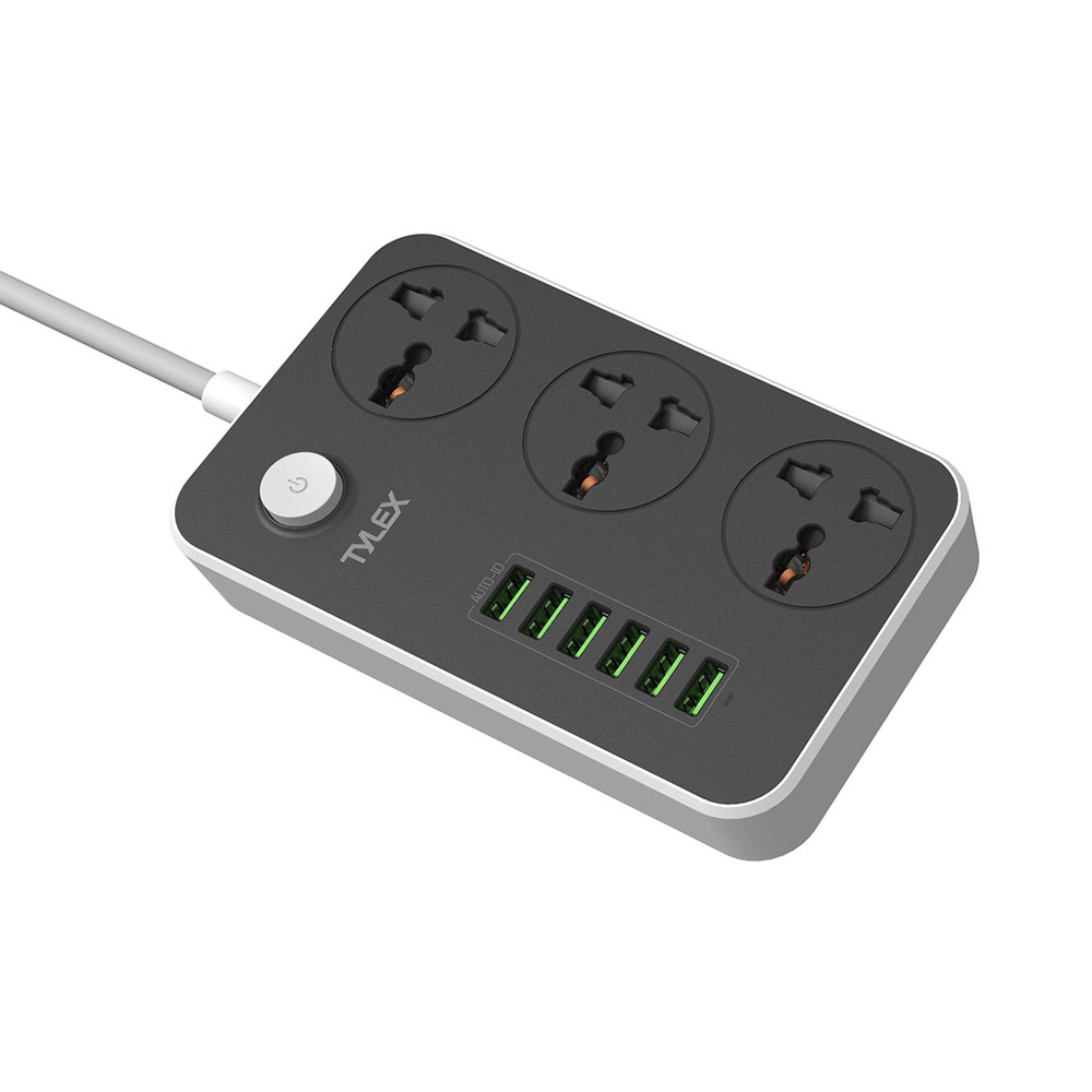 TYLEX X-E01 USB Power Strip 3.1A AC100-250V Max 2500W 10A | Shopee ...