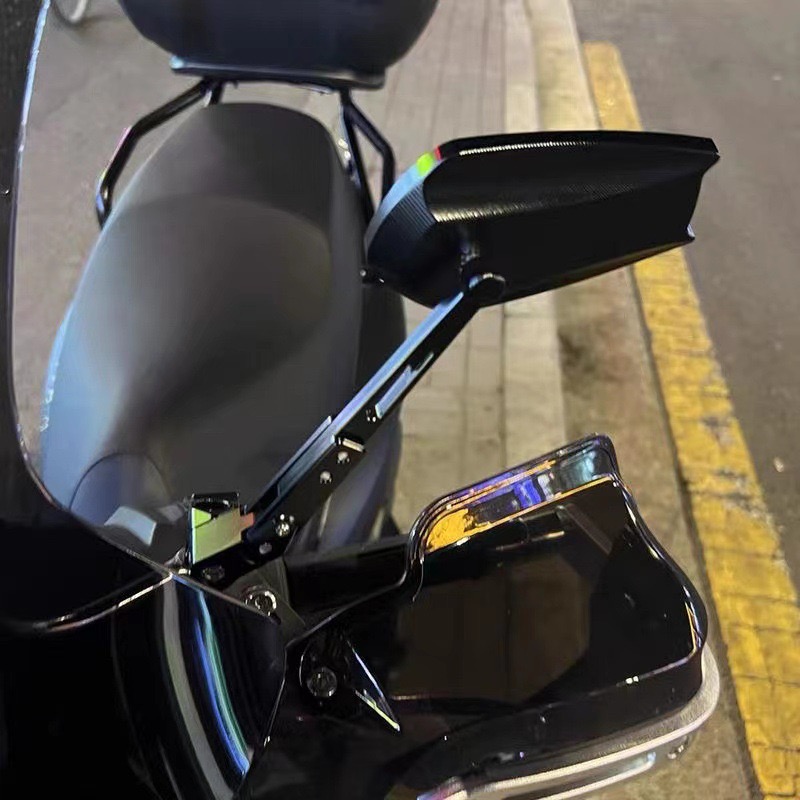 Motorcycle Universal Side Mirror Full CNC Adjustable Blue Lens | Shopee ...