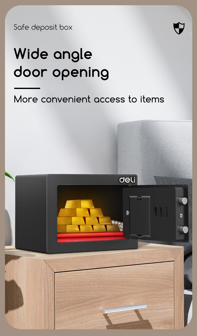Deli Electronic Safe Deposit Box Digital Lock Safe Box For Money Box ...