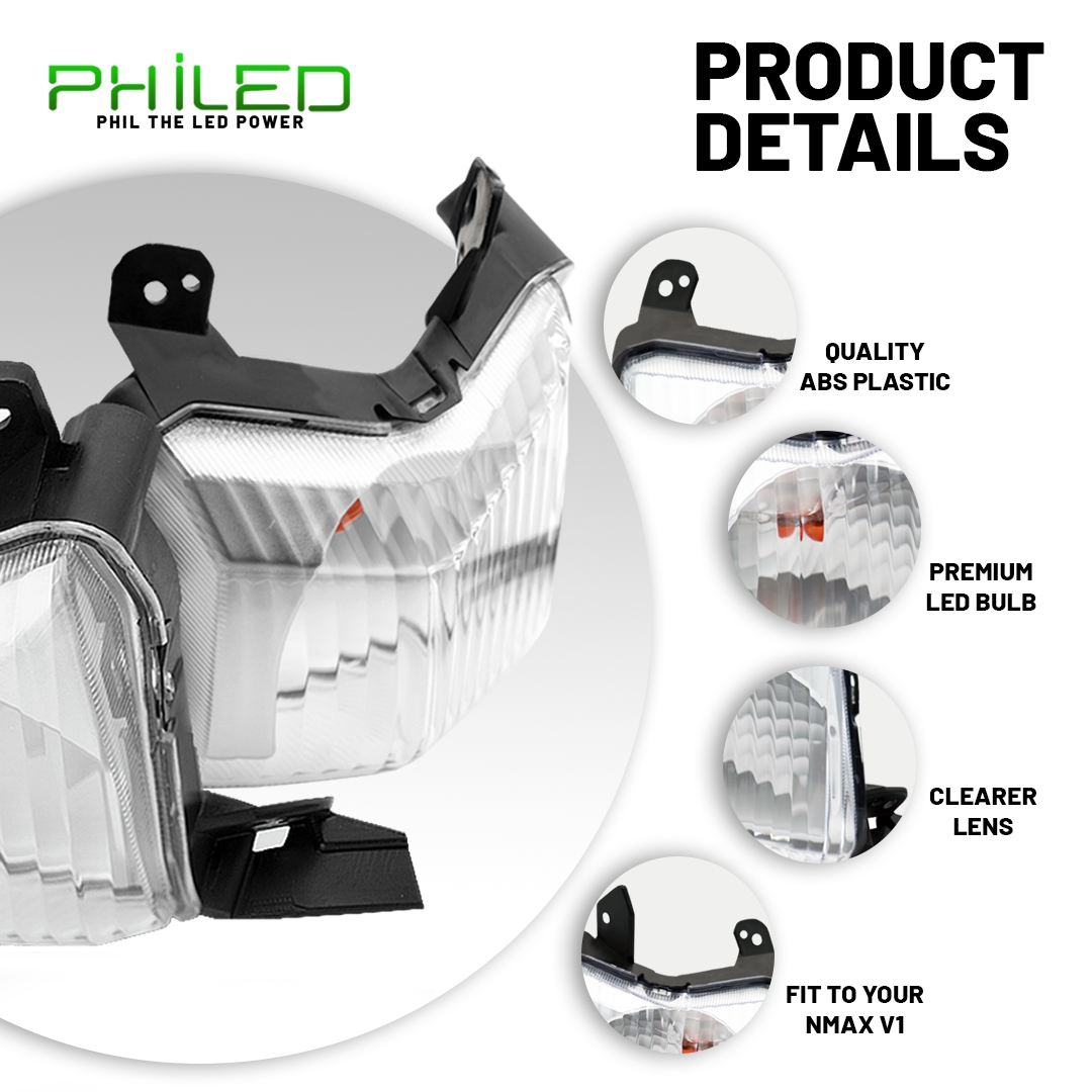 YAMAHA NMAX V1 PHILED FRONT SIGNAL LIGHT ASSY CLEAR LENS FOR YAMAHA ...