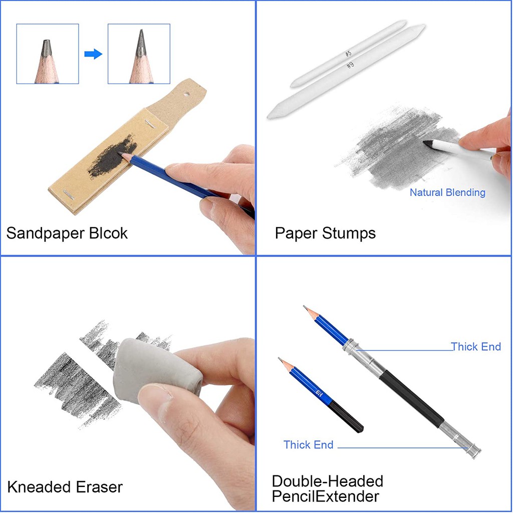 24/35/71/145pcs Sketch Pencil Set Artist Craft Professional drawing Kit ...