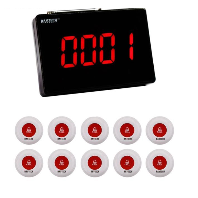 DAYTECH 10-Piece Call Button Restaurant Staff Pager System 300m Long ...