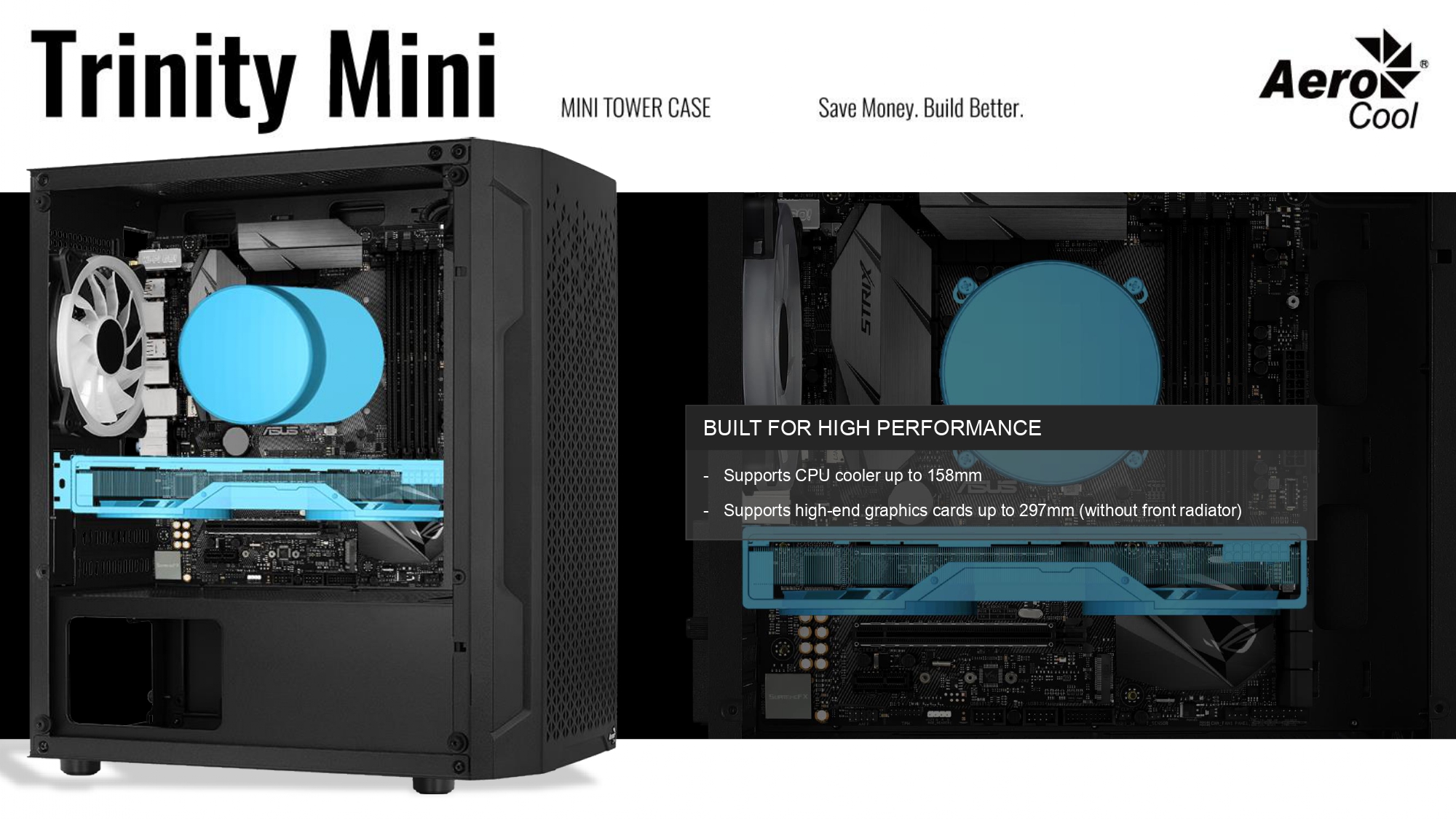 Aerocool Trinity Mini G BK V2, Micro ATX / mini-ITX Tower Case ...