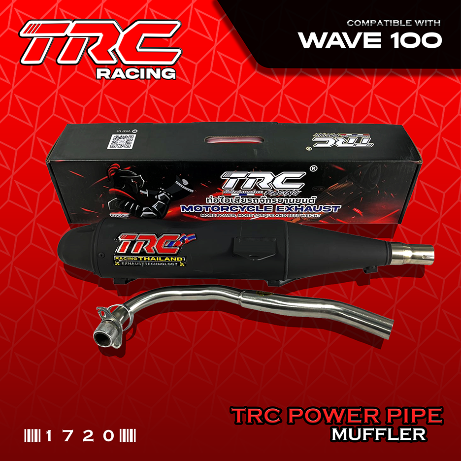 TRC Racing Stock Power Pipe Wave 100 Muffler Exhaust with Removable ...