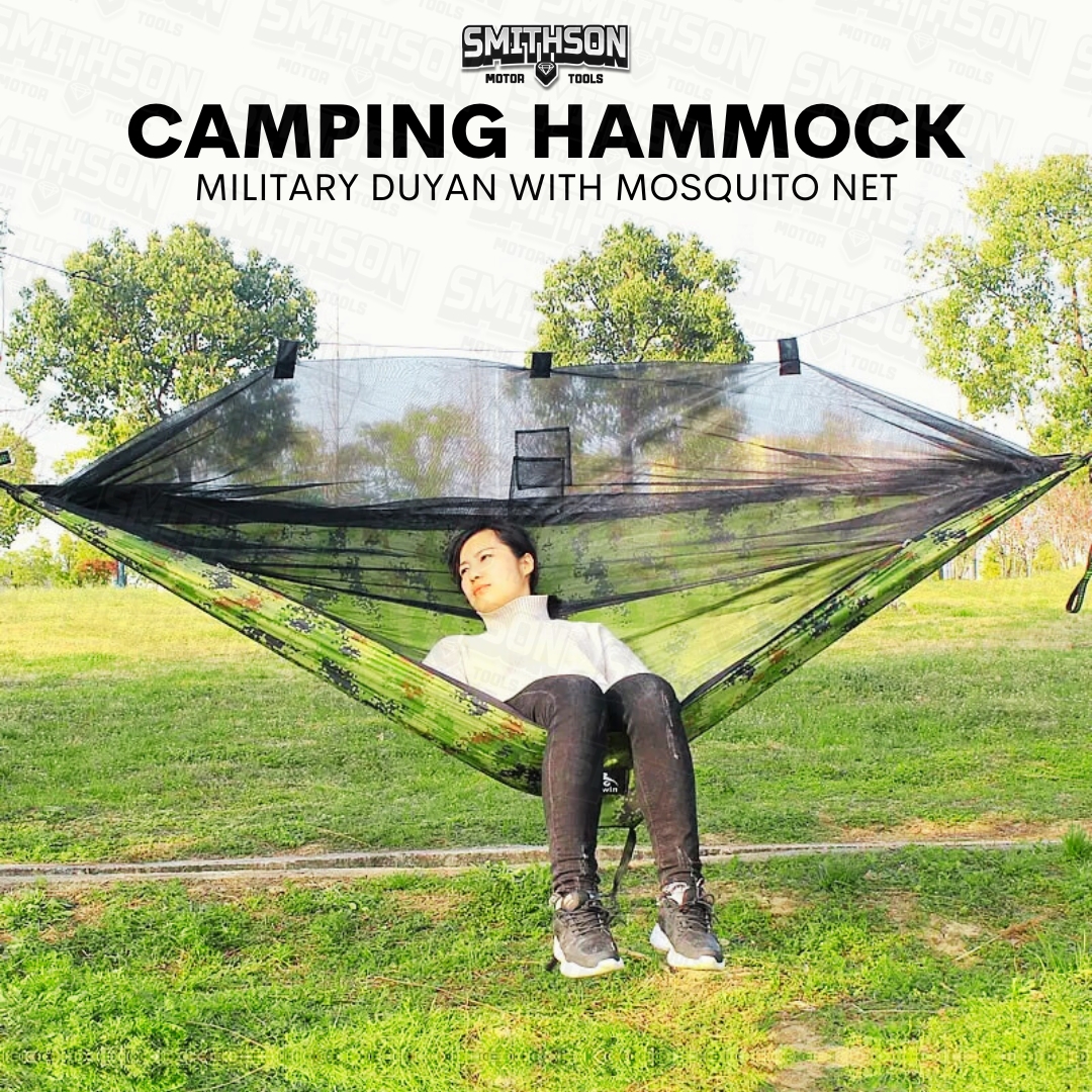Hammock with Mosquito Net 7ft Makapal Military Duyan with 2 Flat Ropes ...
