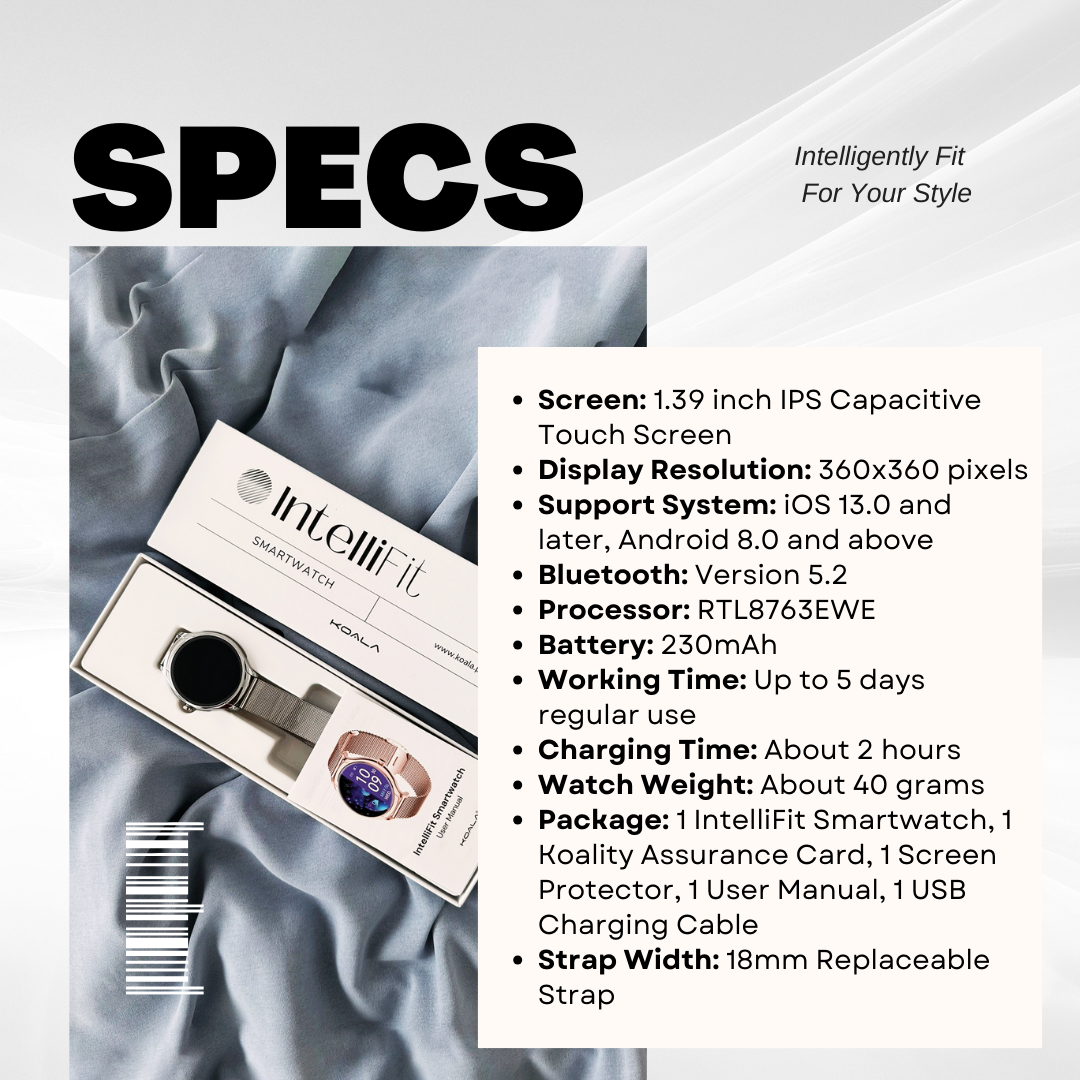 Koala® IntelliFit Smartwatch in Stainless Steel Strap | Shopee Philippines