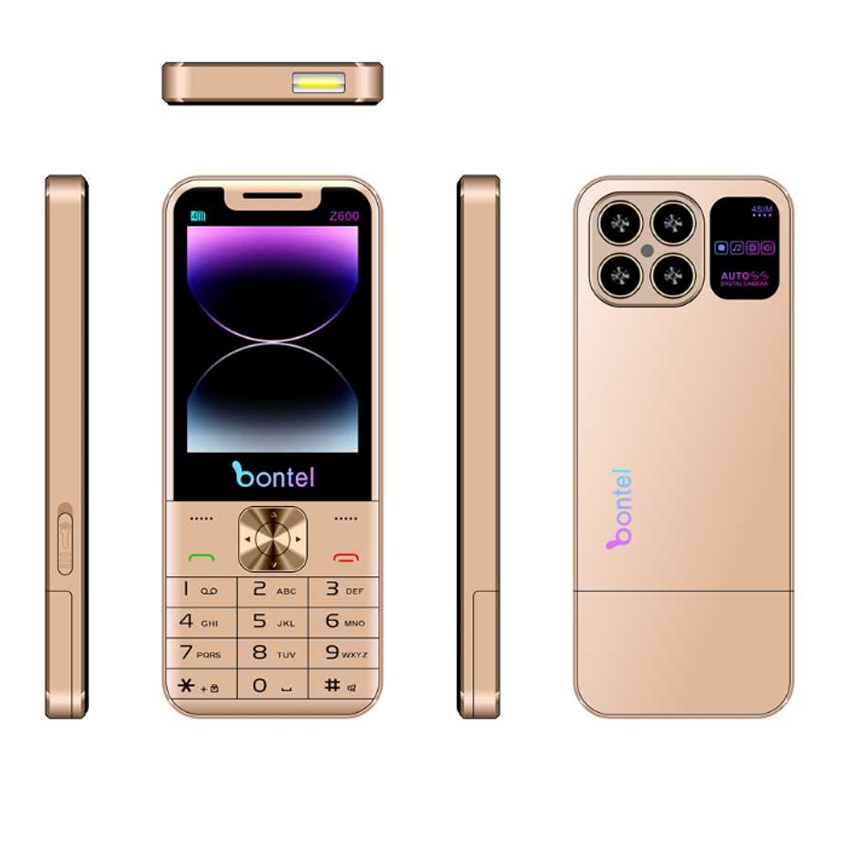 Bontel Z600 Basic Mobile Phone 3000mAh Quad Sim with Flashlight MP3 MP4 ...