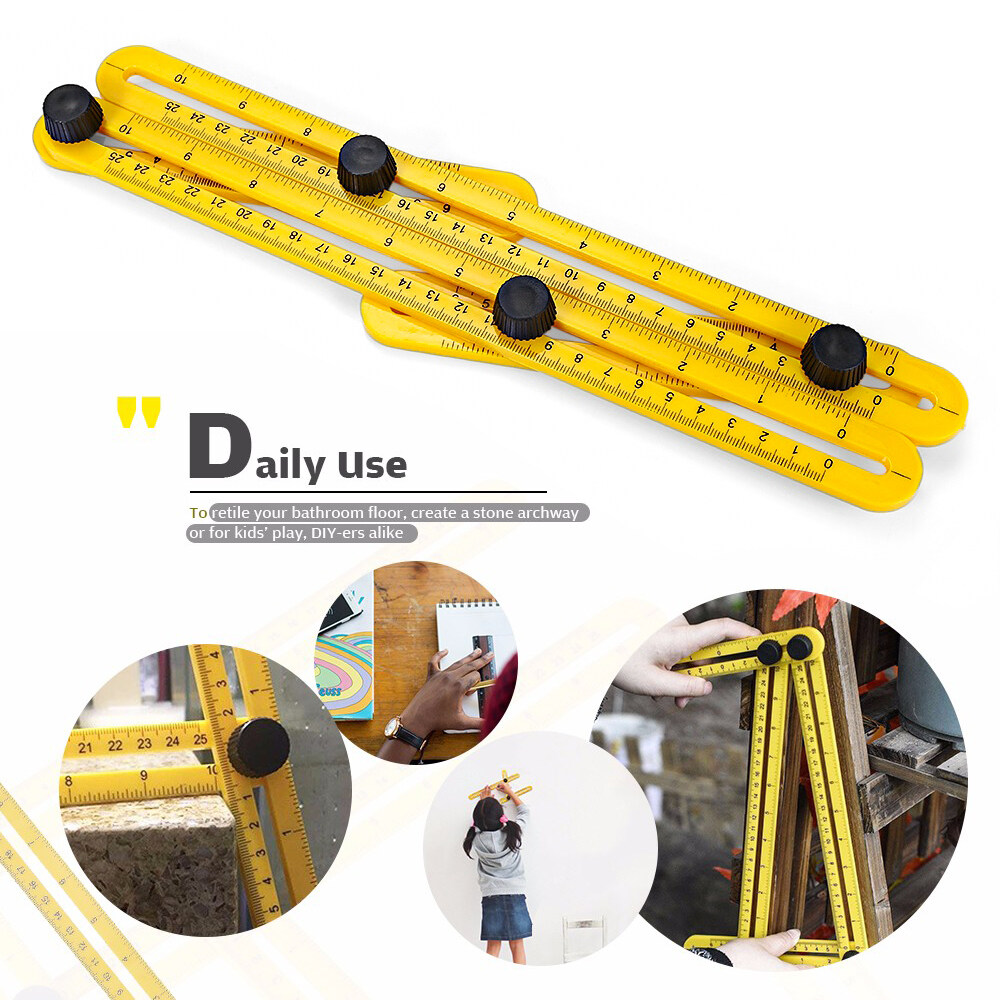 Professional Template Tool Angle Ruler Measuring Protractor Activity Four Fold Ruler With Metric