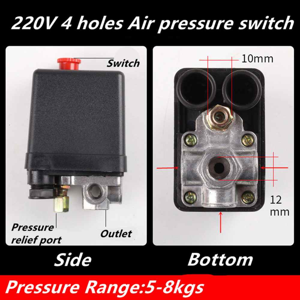 Heavy Duty Air Compressor Pressure Switch Control Valve 90 PSI -125 PSI ...