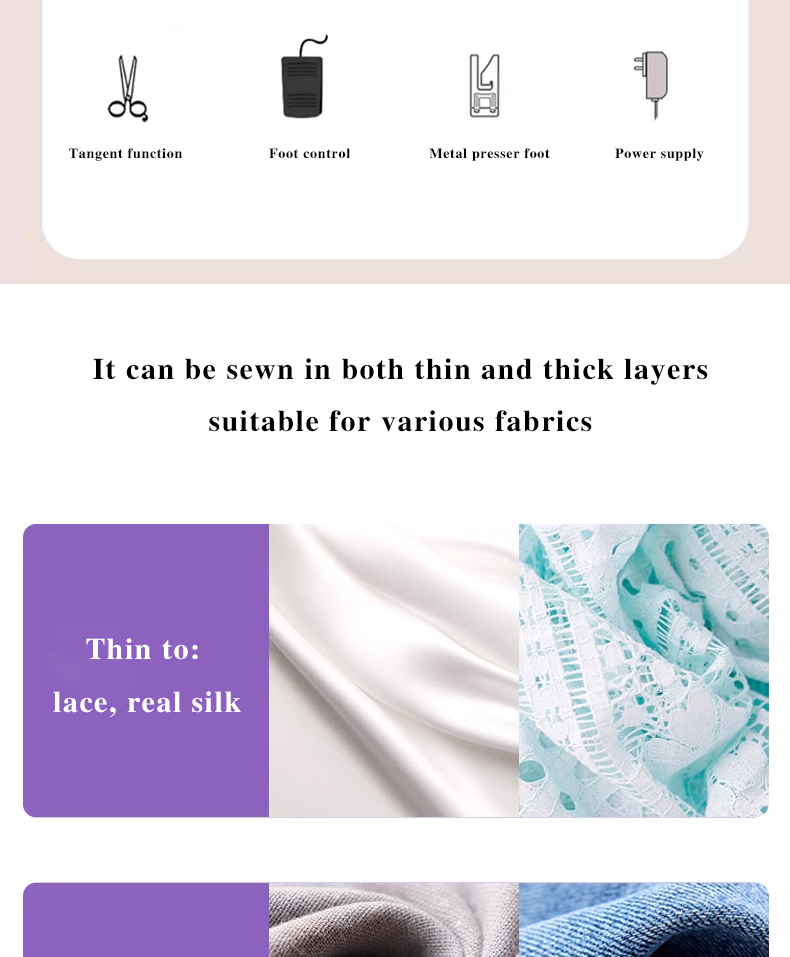 【ALL FLYING】Mini Electric 202 Sewing Machine 2-Speed Portable Sewing ...