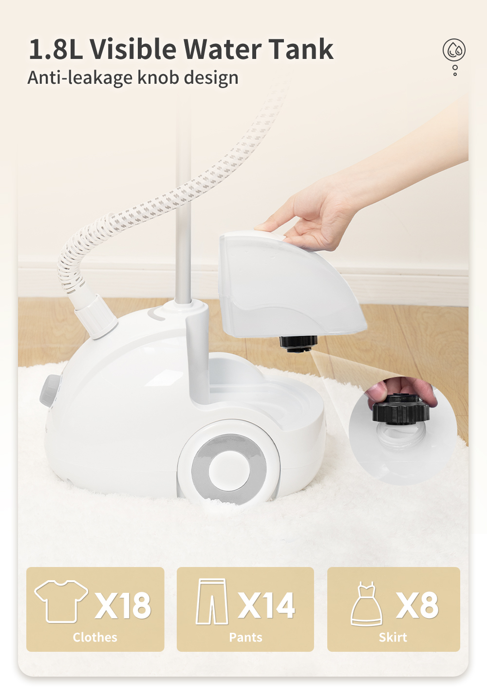 Simplus Garment Steamer Household Vertical Steamer for Clothes 2 in 1 ...