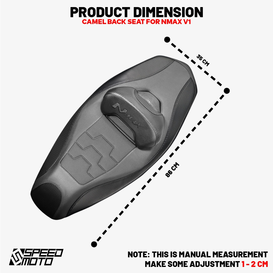 YAMAHA NMAX V1 CAMEL BACK SEAT BLACK LINE CARBON LEATHER BACK SEAT WITH ...