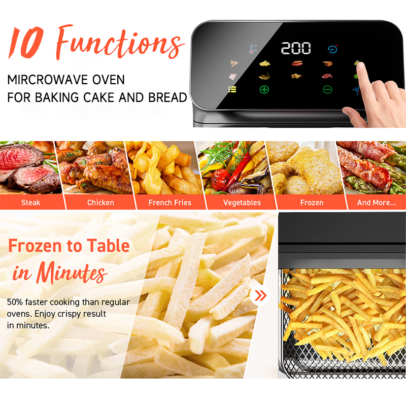 Yowxii Smart LCD Air Fryer 16L Microwave Baking Oven Large Capacity ...