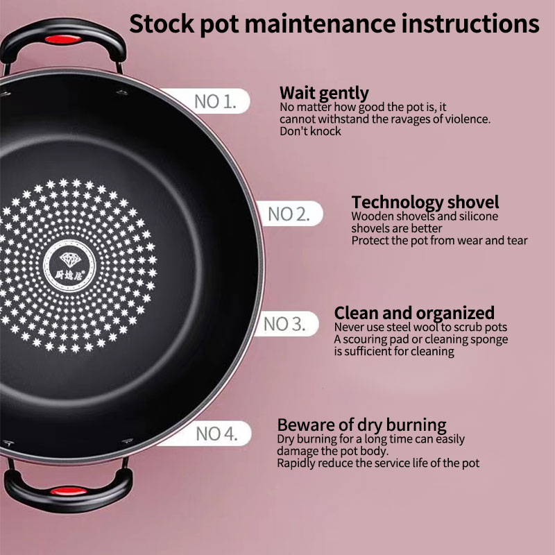 26/28/30 CM Non Stick Soup Pot Thickened Composite Bottom Diamond ...