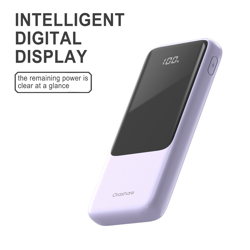 Orashare OH10 10000mAh Powerbank Built In Cable Fast Charging Digital ...