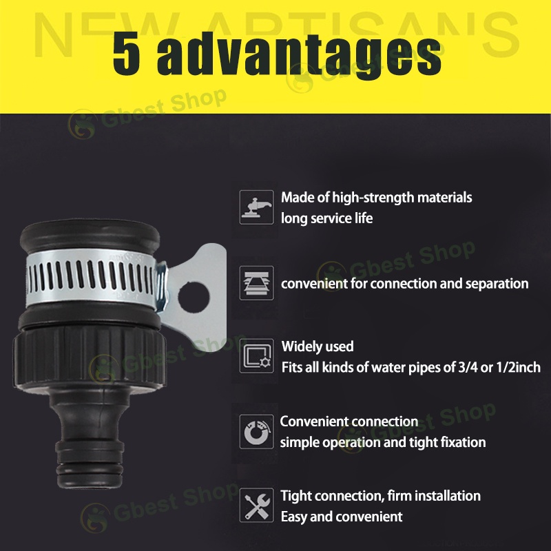 Faucet Connector Garden Connector Hose Pipe Bathroom Kitchen Sink Water ...