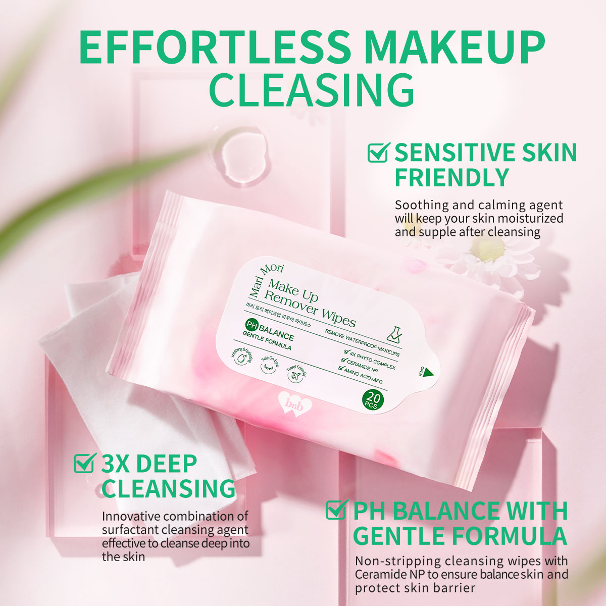 barenbliss BNB Mari Mori Makeup Remover Wipes | 3X Deep Cleansing Makeup Wipes | Shopee Philippines