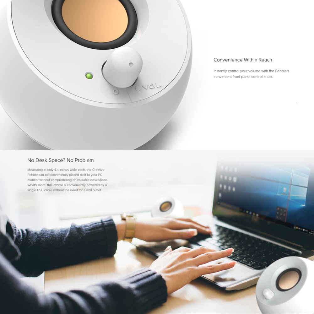 EasyPC| Creative Pebble USB Speakers| Black and White | Shopee Philippines