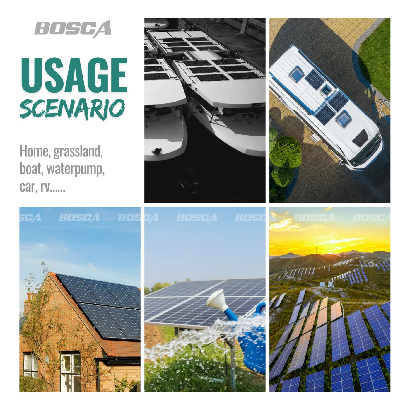 BOSCA 5 Year Warranty Monocrystalline Solar Panel MONO 330W 12V Solar ...