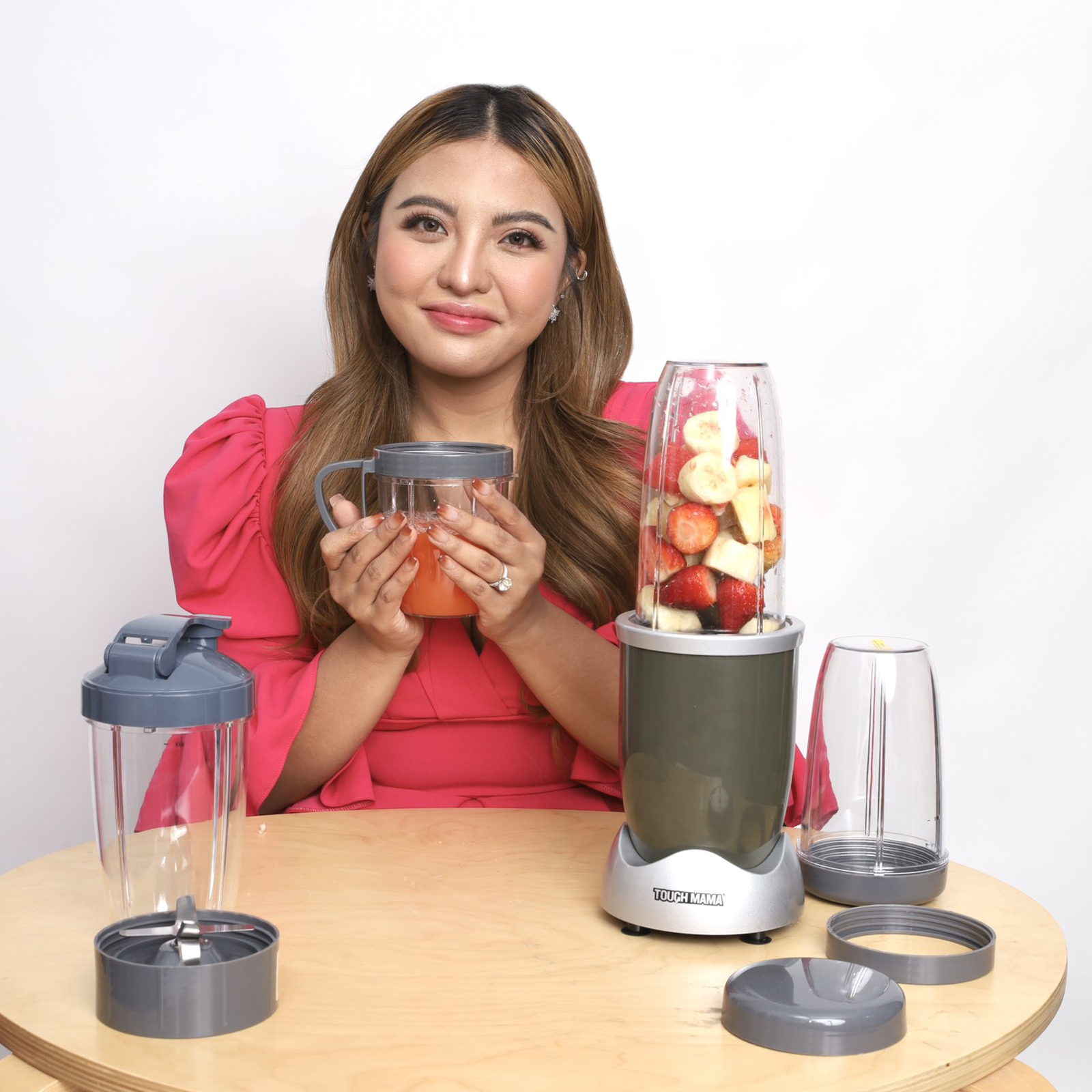 Tough Mama NTMPB-1 Powerful Mighty Personal Blender Gray Smoothie Shake ...