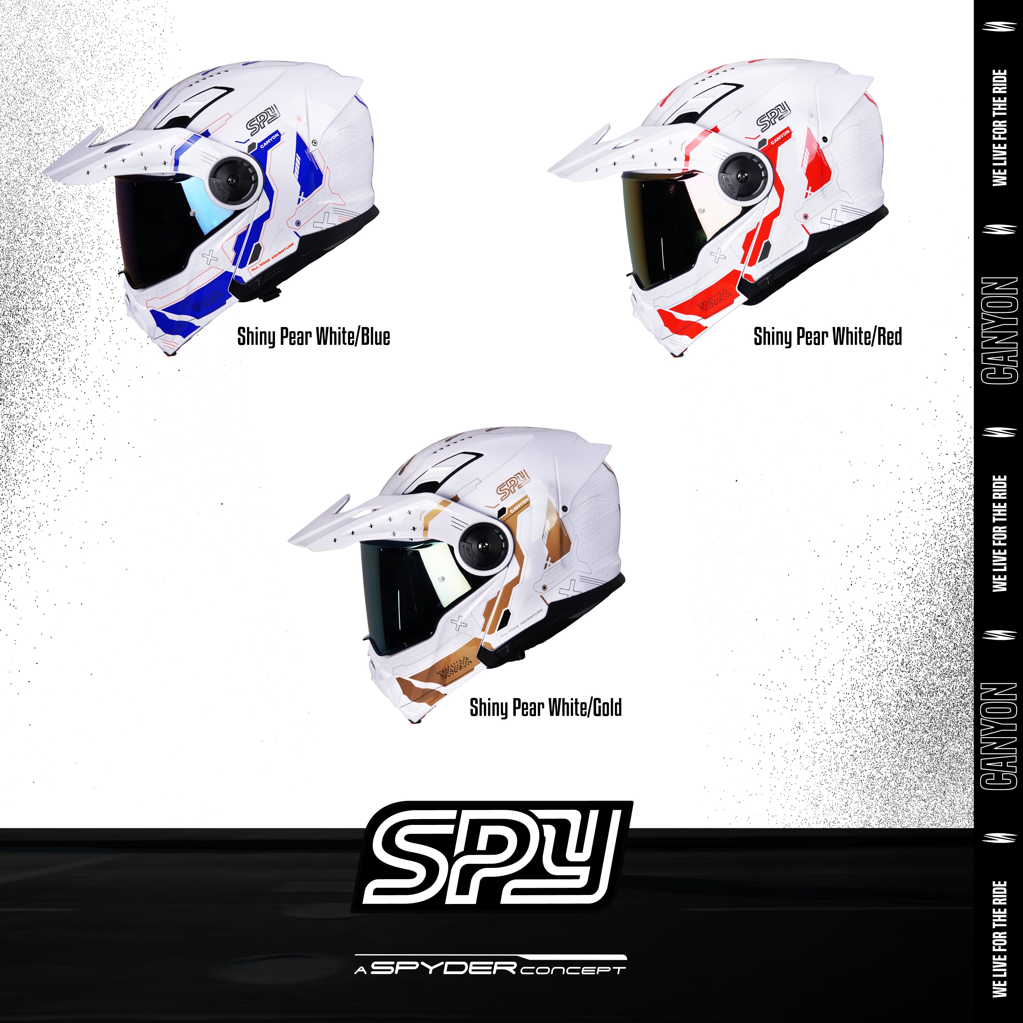 SPY Canyon GD S1 - Fiber Glass Modular Dual Visor Helmet (FREE Clear ...