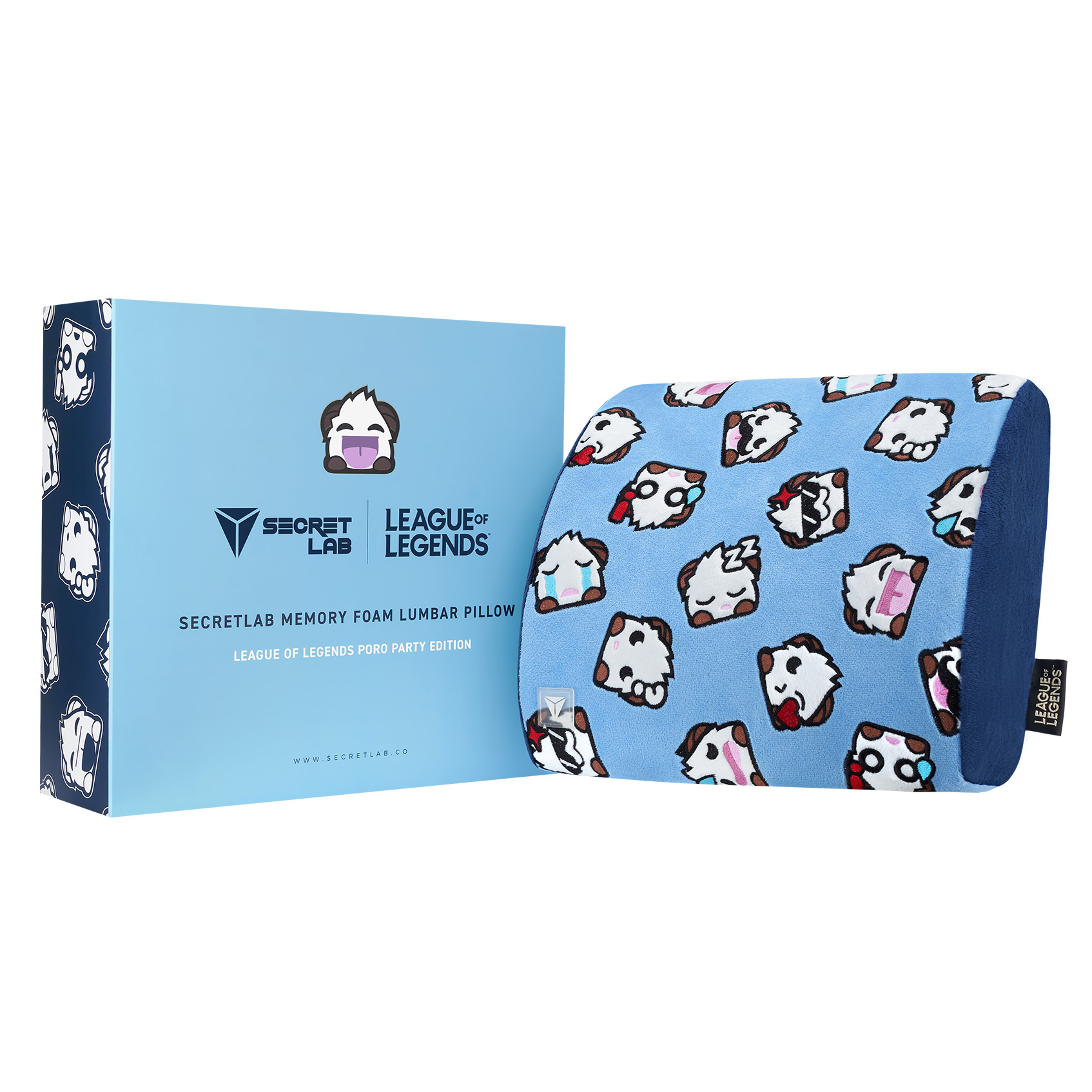 Secretlab Memory Foam Lumbar Pillow—League of Legends Poro Party ...