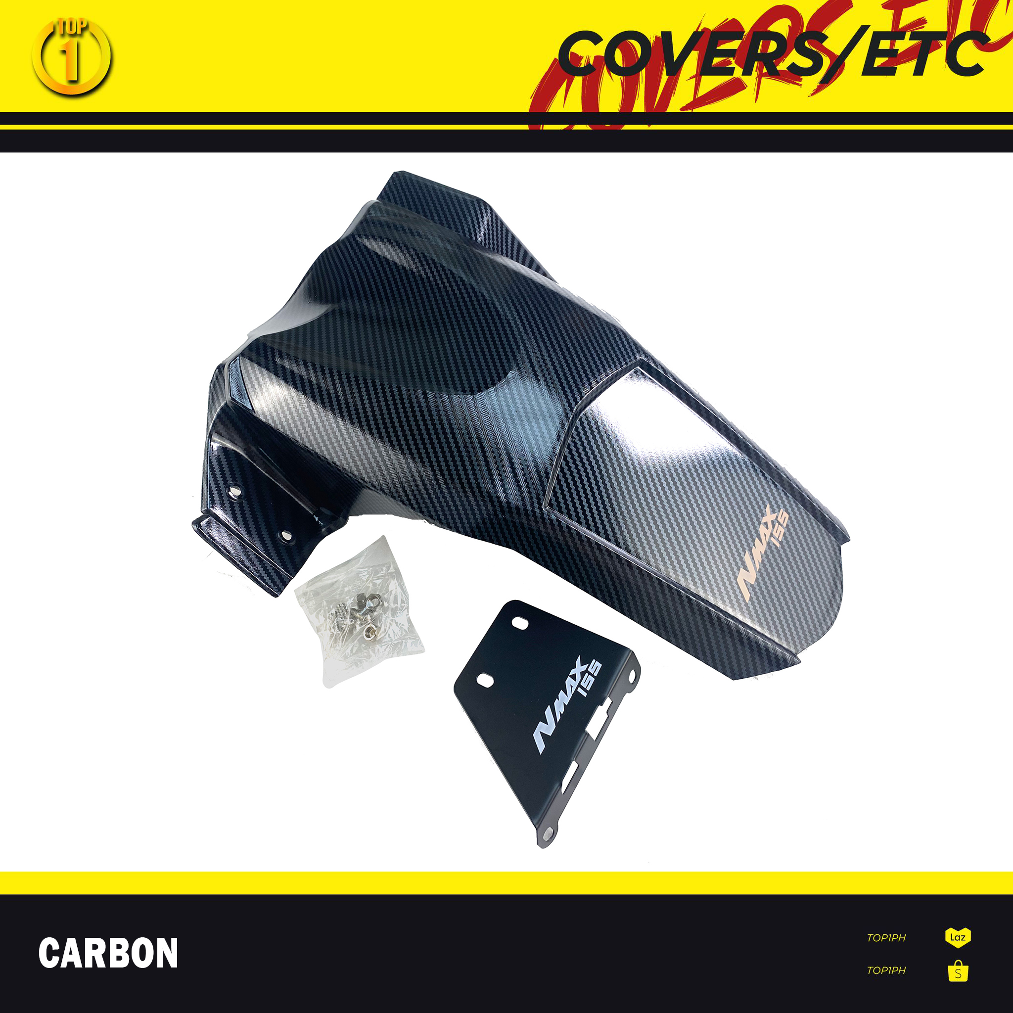 TOP1PH Yamaha Nmax V1 V2 Rear Fender Tire Hugger Mudguard Carbon With ...