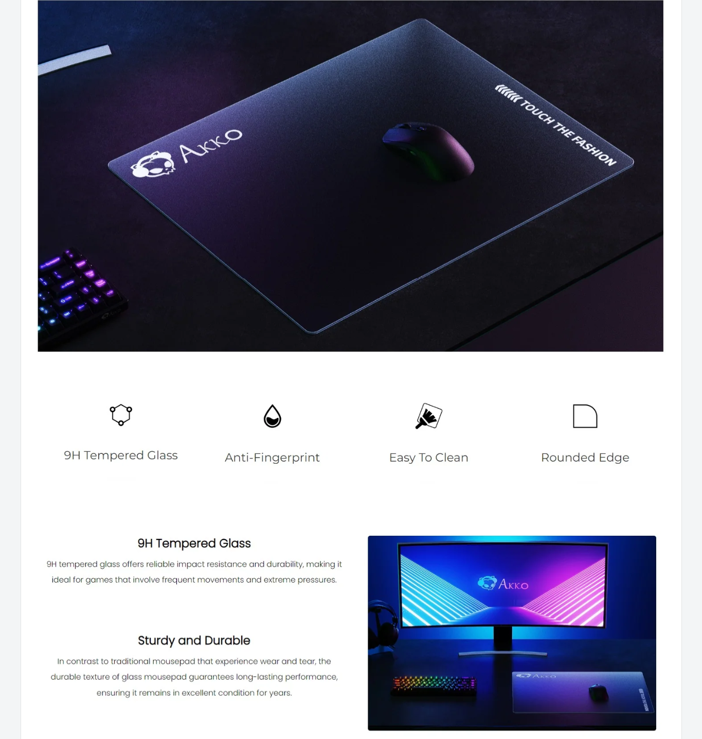 Akko Glass Gaming Mouse Pad (500x400mm) | Shopee Philippines