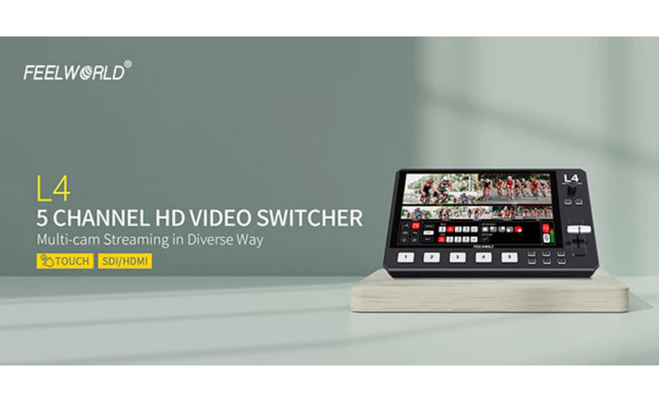 Feelworld L4 10.1" Touch Screen Display Multi-Format Video Mixer ...