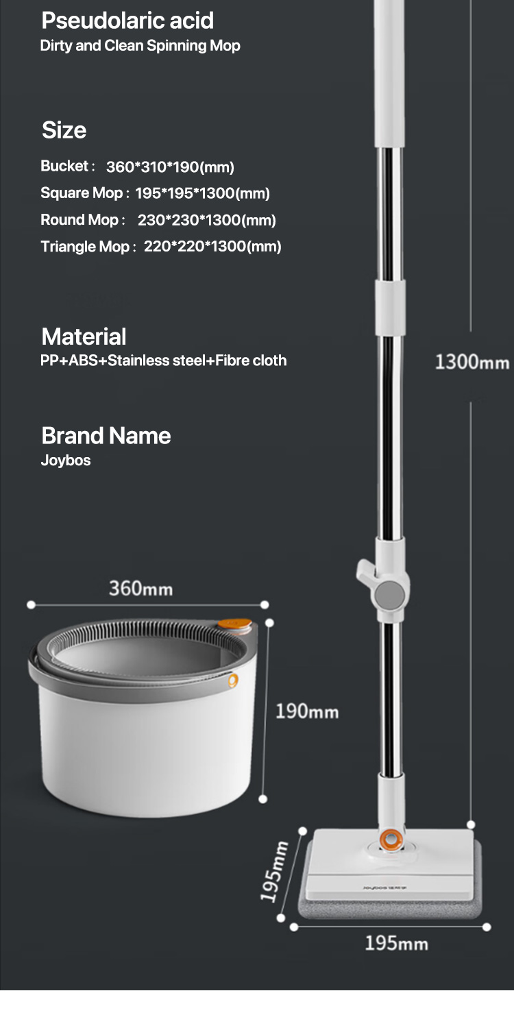 Joybos Self Wash Spin Mop 360 Spinner Flat Mop Clean and dirty water separation tank mop cloth ...