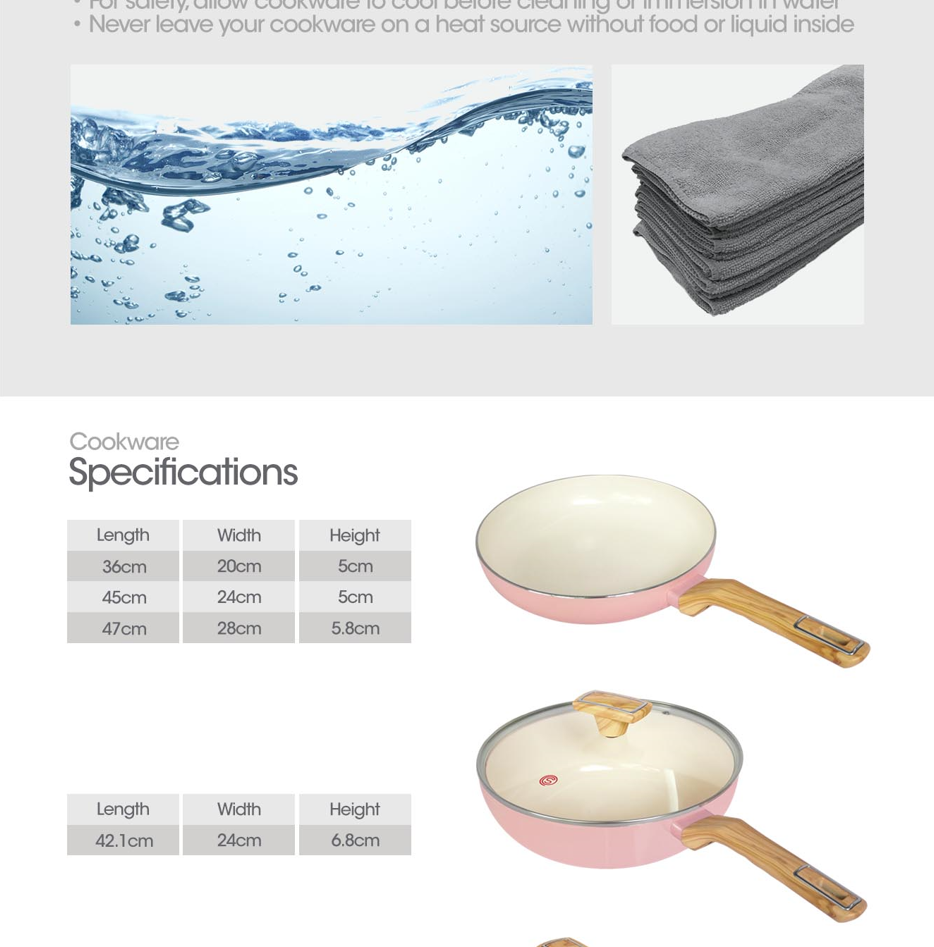 SLIQUE FryPan StainlessSteel NonStick Ceramic Coating Induction Base ...