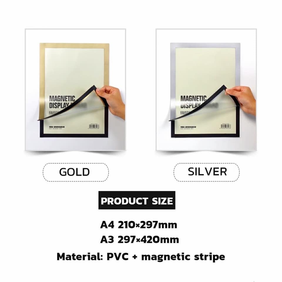 A4 Magnetic Document Sign Holder Self Adhesive Picture Poster Display ...