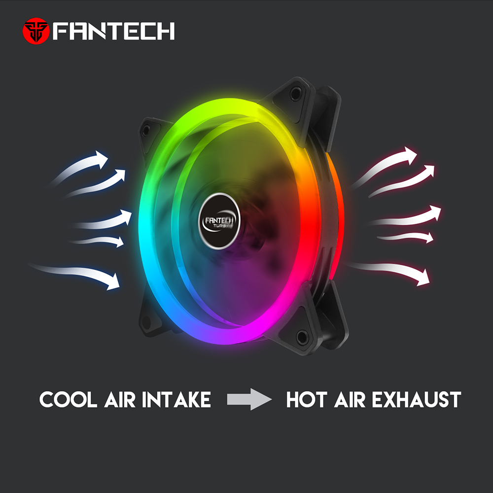 Fantech FC124 Turbine Fan Anti Vibration RGB Changing Color CPU Cooler ...