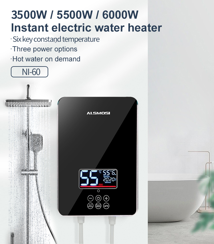 Water Heater Set 6000W Home Multi Point Shower heater 3 Seconds Quick ...