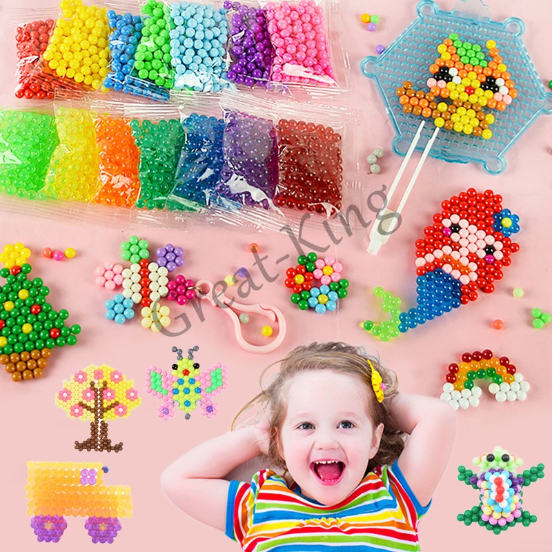 DIY Puzzle Beads Toys Water Sticky Beads Crafts Set Bracelet keychains ...