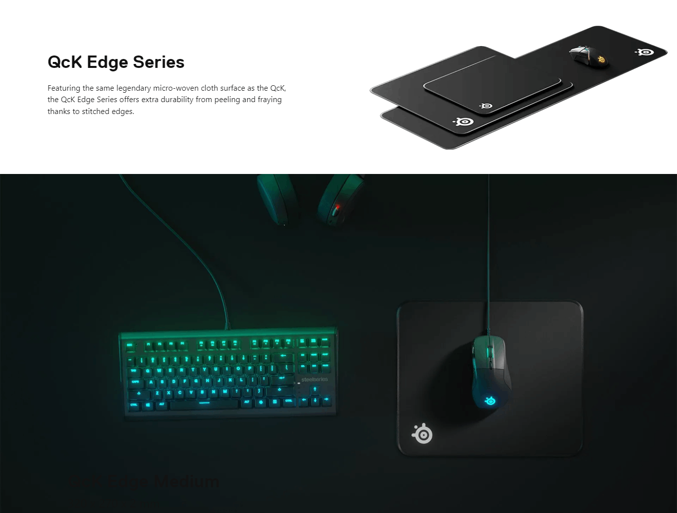 SteelSeries Qck Edge Medium/Large/XL Stitched Edges for Extended ...