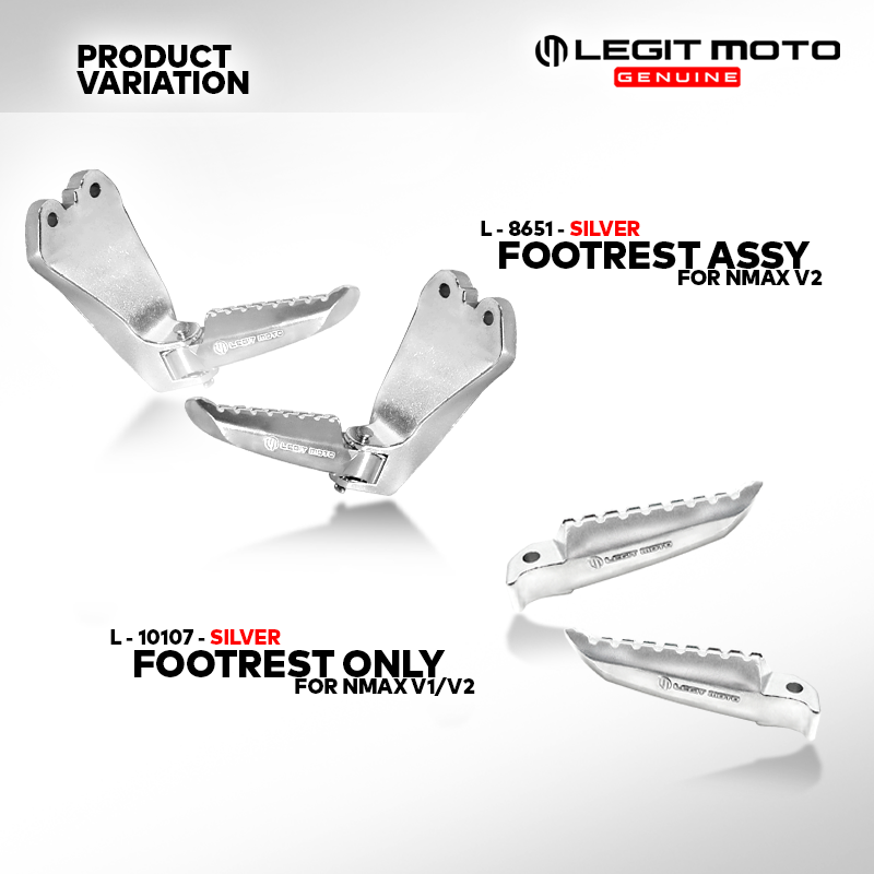 LEGITMOTO YAMAHA NMAX V2 ALLOY REAR FOOTREST ASSY FOOTPEG WITH BRACKET ...