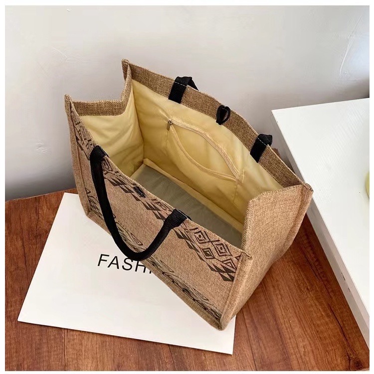 Japanese Abaca Simple Canvas Ladies Classic Large Tote Bag For Women Burlap bag Eco bag Q81 ...