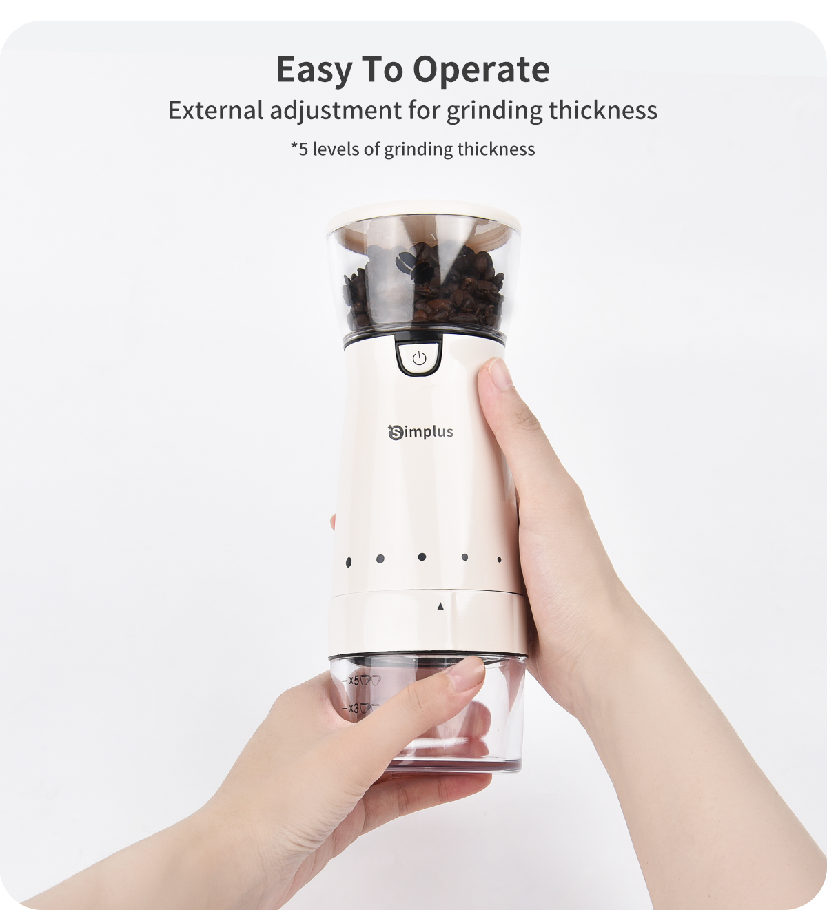 Simplus Electric Coffee Grinder USB Portable Wireless Coffee Bean ...