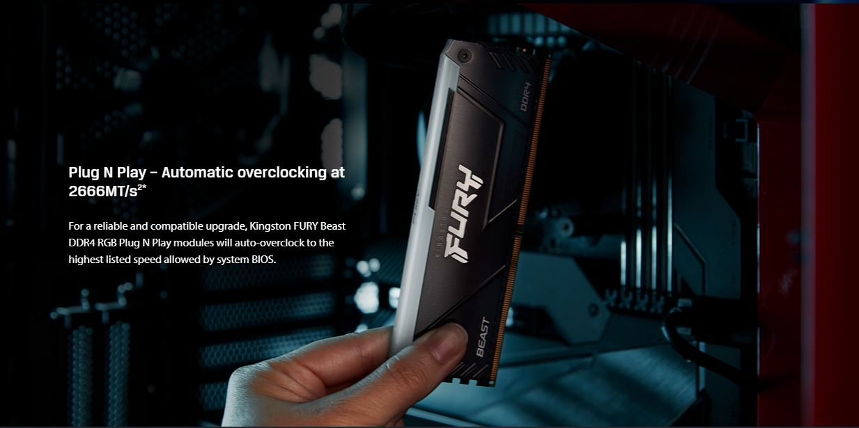 Itw | Kingston Fury Beast RGB 32GB (1x32GB) DDR4-3600Mhz CL18 Desktop Memory (KF436C18BB2A/32 ...