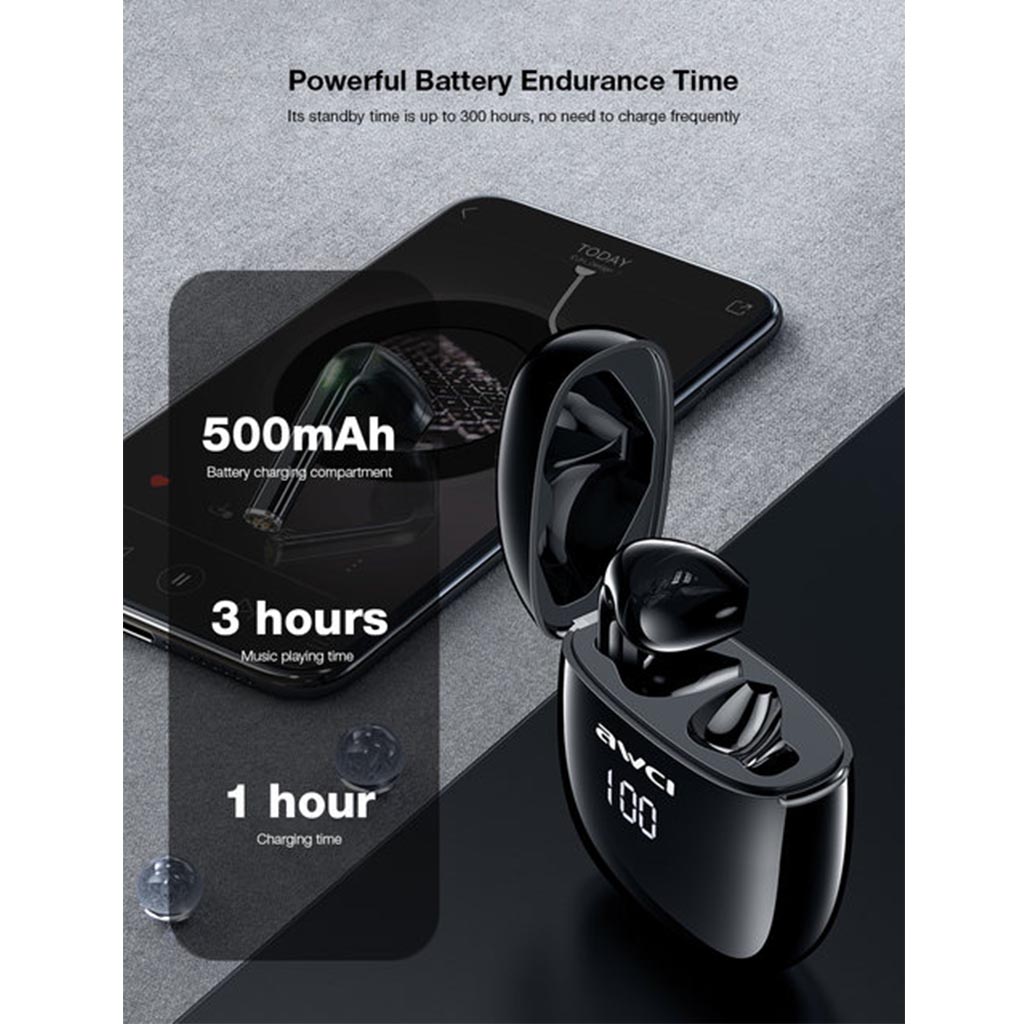 Awei T28P/T28 TWS Earbuds Stereo In Ear Earphones Wireless Headphone W ...