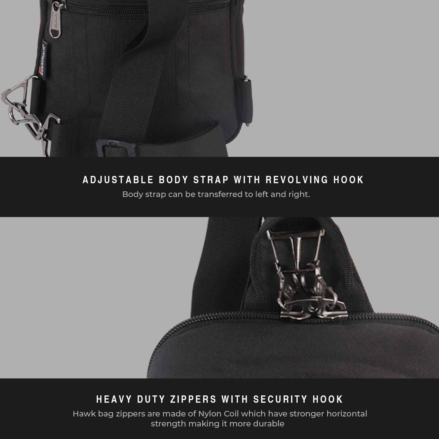 Hawk 5823 Body Bag with VIRUPRO Anti-Microbial Protection | Anti-Theft ...