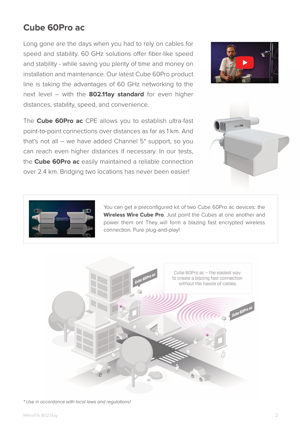 MikroTik Wireless Wire Cube Pro - Pair of 60Ghz High-speed Point-to ...