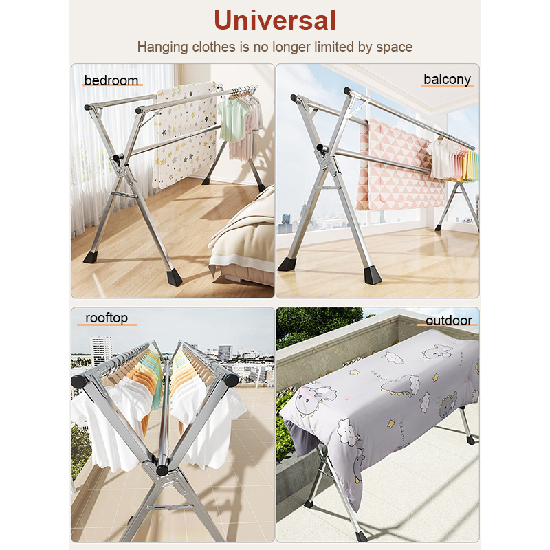 Sampayan Foldable Drying Rack Stainless Steel Drying Rack Standing ...