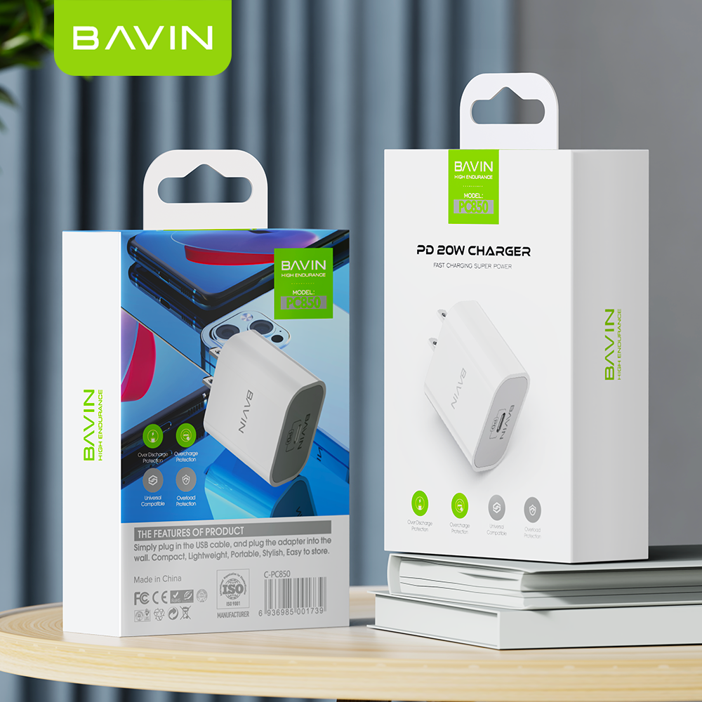 BAVIN PC850 20W Mini Portable PD Fast Charging Charger Adaptor USB-C W ...