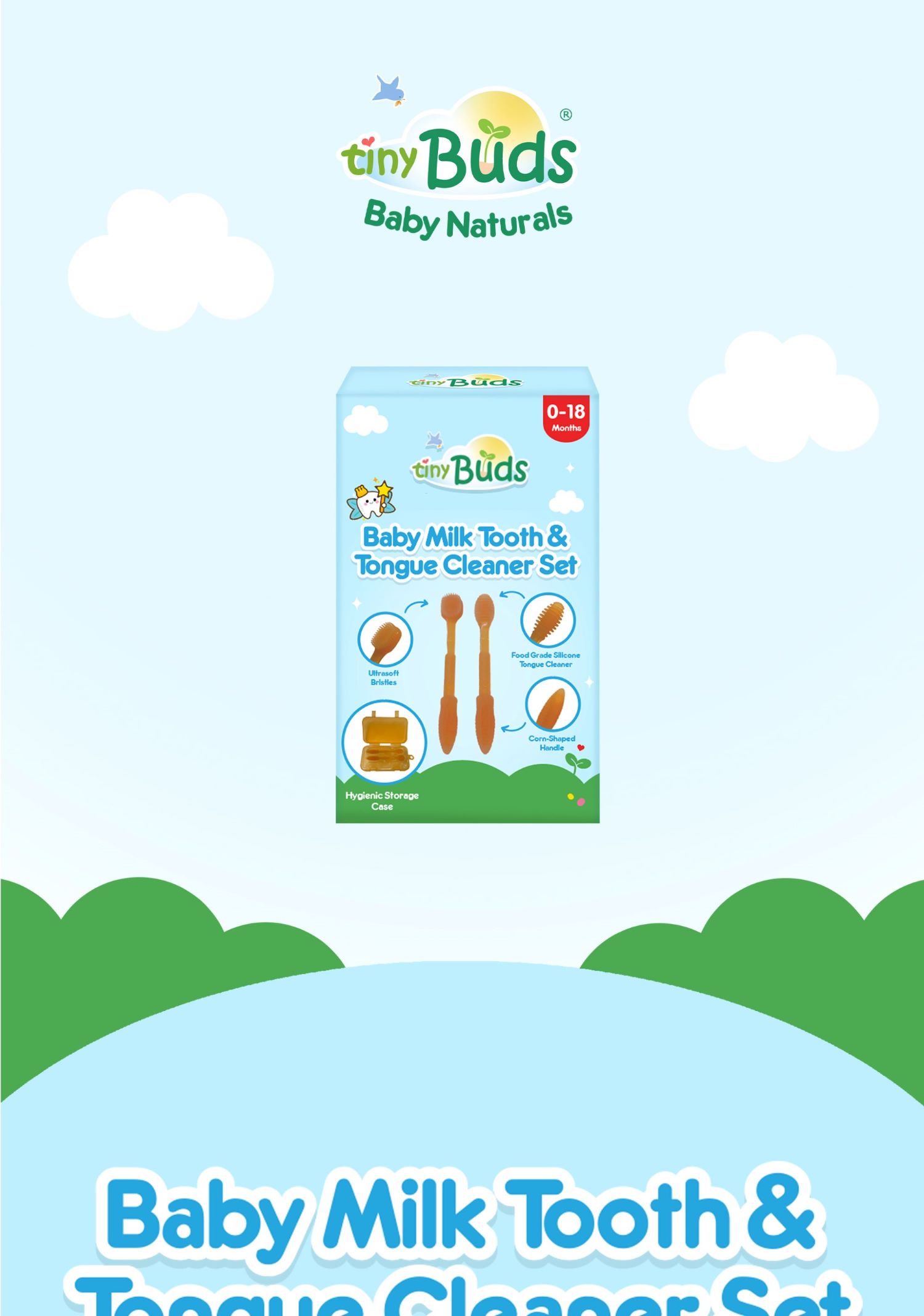Tiny Buds Baby Milk Tooth & Tongue Cleaner Set | Shopee Philippines