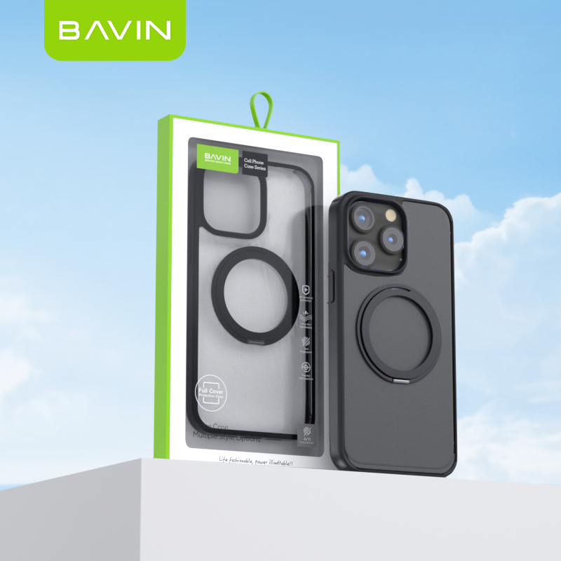 BAVIN YX301 Phone Case Transparent 360 Rotation Magnetic Ring iPh For ...