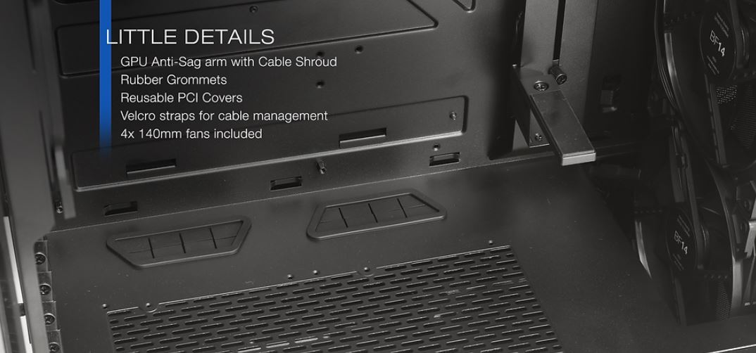 Tecware Edge Air Full Tower Gaming Casing Black + 4 x 120mm Fans | ITX ...