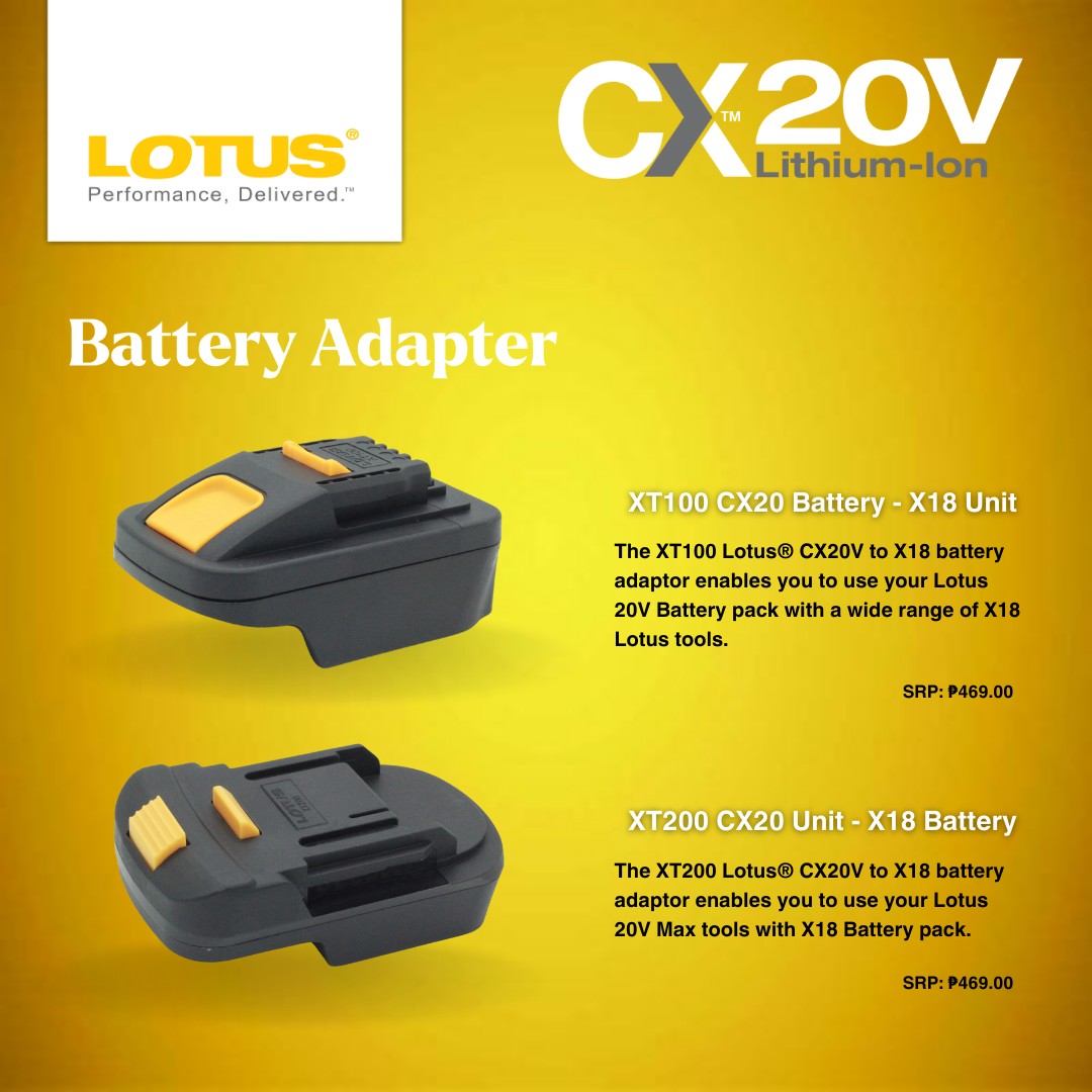 Lotus Battery Adapter (CX20U-X18B) XT200 | (CX20B-X18U) XT100 - CX20U to X18/ X18 TO CX20U ...